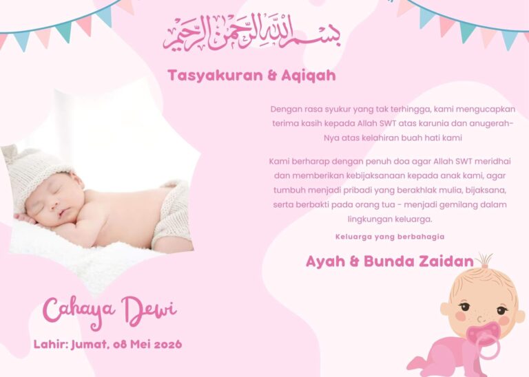 Jenis dan Contoh Desain Undangan Aqiqah